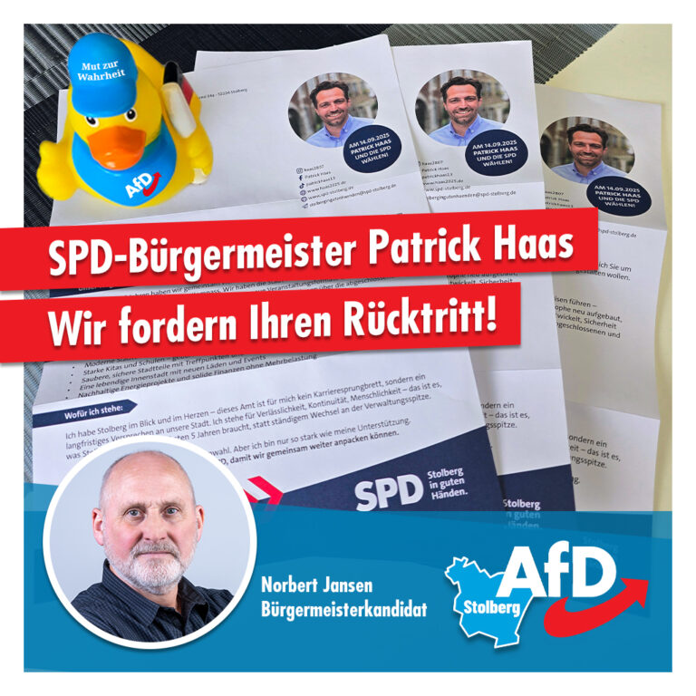AfD Stolberg fordert den Rücktritt von SPD-Bürgermeister Patrick Haas ...